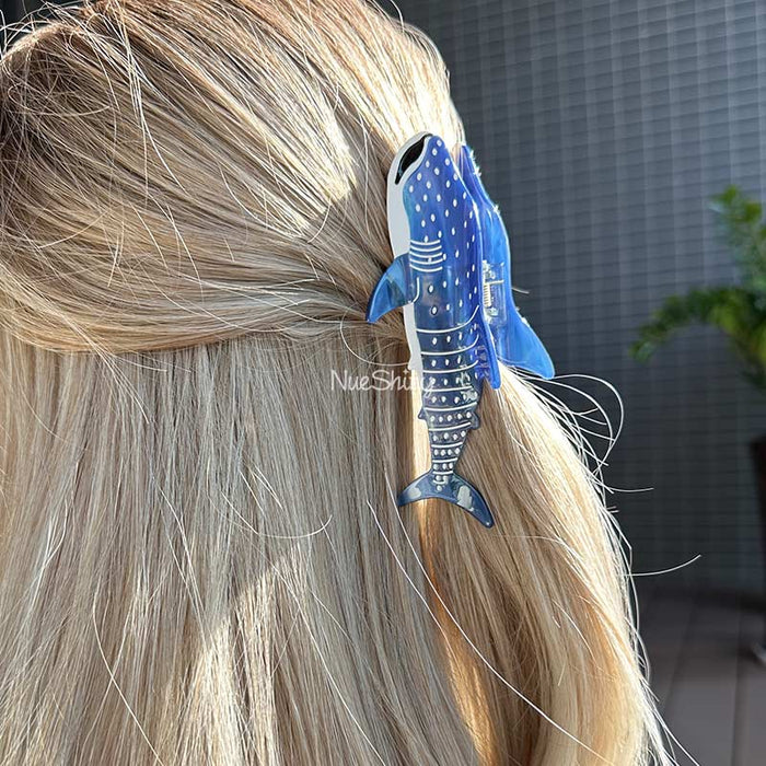 Jumbo Blue Whale Shark Ocean Series Hair Claw丨NueShiny